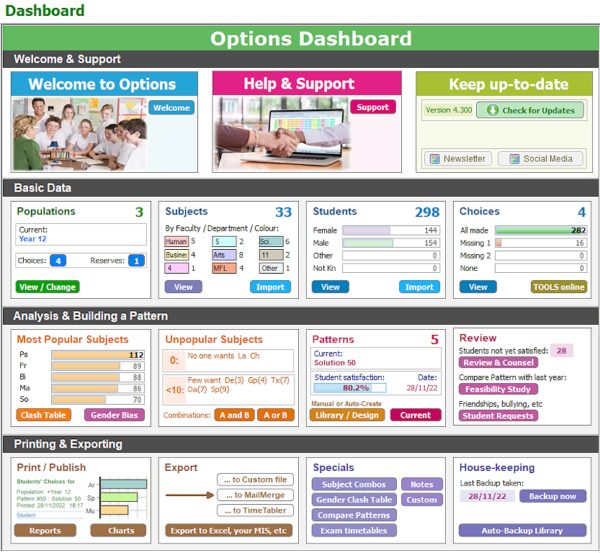Themes in Options | TimeTabler